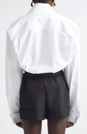 Saint Laurent Lavalliere Plunge Neck Top