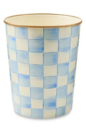 MACKENZIE-CHILDS Waste Bin - Sky Check