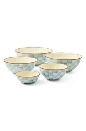 MACKENZIE-CHILDS Medium Everyday Bowl - Sky Check