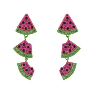 HALLMARK Watermelon Slice Drop Earrings With Glass Stones