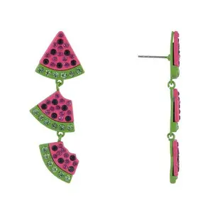 HALLMARK Watermelon Slice Drop Earrings With Glass Stones