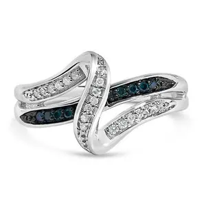 HAUS OF BRILLIANCE Sterling Diamond Crossover Ring - Silver