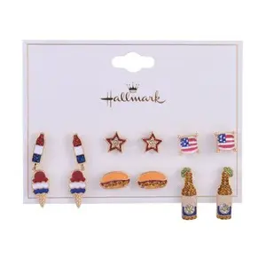 HALLMARK 6-pack Americana Theme Stud Earrings