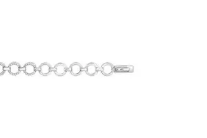 HAUS OF BRILLIANCE 1.00 Cttw Diamond Open Circle Link Bracelet In Sterling