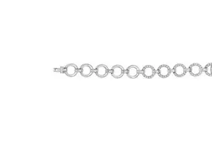 HAUS OF BRILLIANCE 1.00 Cttw Diamond Open Circle Link Bracelet In Sterling