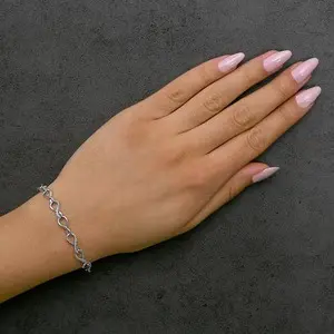 HAUS OF BRILLIANCE 1/2 Cttw Diamond Linked Infinity Anklet In Sterling