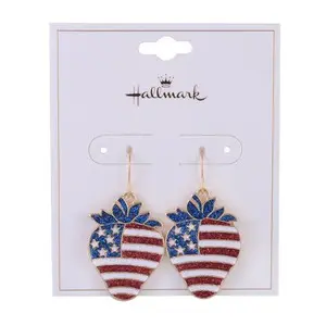 HALLMARK American Flag Strawberry Earrings