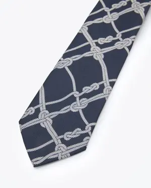 KNOTTERY & CO Voyager Printed Silk Neck Tie