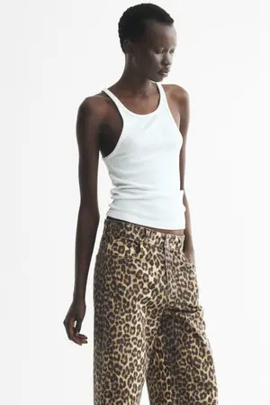 H&M High Waist Wide Leg Ankle Jeans