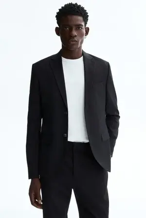 H&M Regular-fit Single-breasted Jacket With Notched Lapels