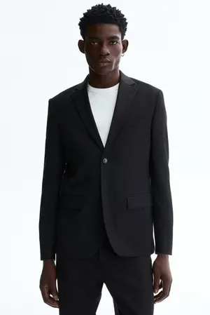 H&M Regular-fit Single-breasted Jacket With Notched Lapels