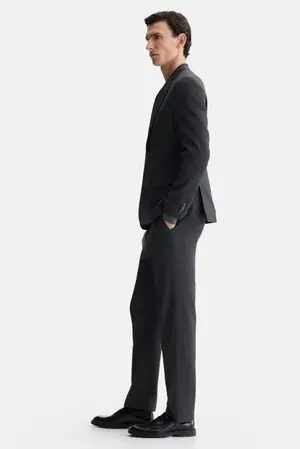 H&m Regular-fit Single-breasted Jacket With Notched Lapels - Dark Gray