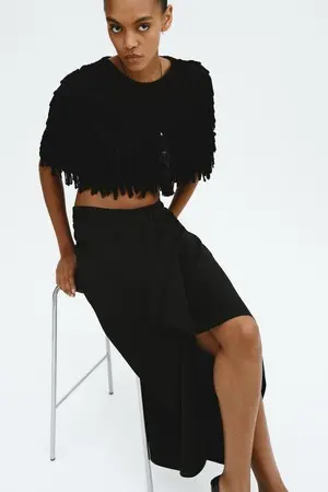 H&m Midi Skirt - Black