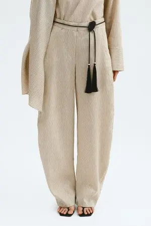 H&m Linen-blend Barrel Trousers