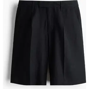 H&m Linen-blend Bermuda Shorts - Black