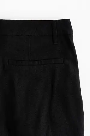 H&m Linen-blend Bermuda Shorts - Black