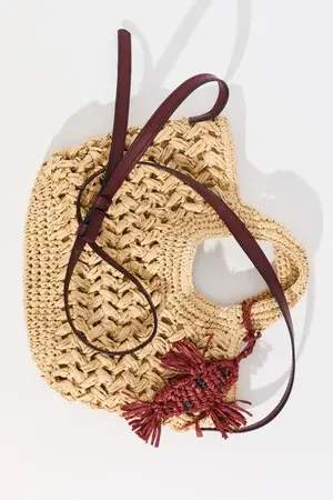 H&m Straw Crossbody Bag With Fish Charm