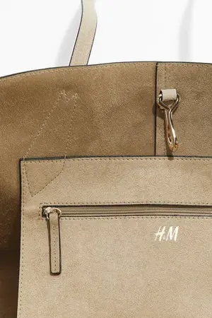 H&m Suede Shopper Bag - Beige