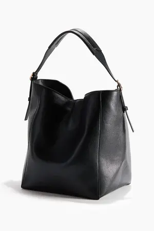 H&m Shopper With Adjustable Buckled Shoulder Strap - Black
