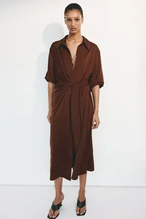 H&m Tie-detailed Shirt Dress