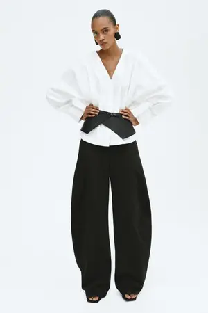 H&m Waisted Cotton Blouse