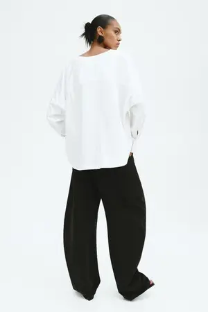 H&m Waisted Cotton Blouse