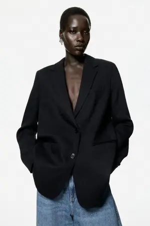 H&m Single-breasted Blazer In Twill - Black
