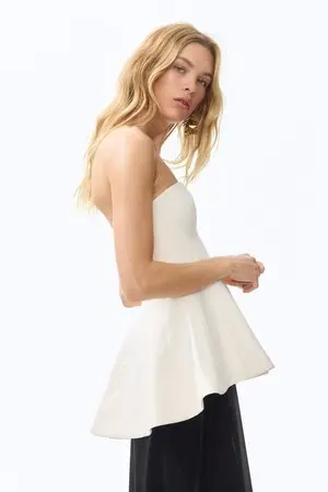 H&m Bandeau Peplum Top