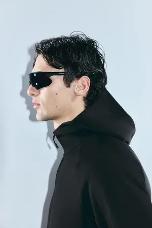 H&m Sports Zip-through Hoodie With Drymove - Black