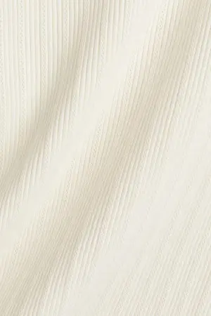 H&m Rib-knit T-shirt With Pointelle Details
