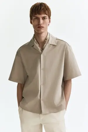 H&m Relaxed Fit Textured Resort Shirt