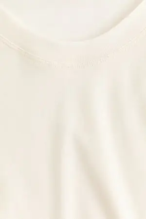 H&m Scoop Neck Pima Cotton T-shirt - Ivory
