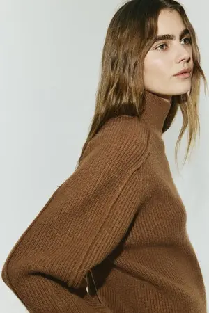 H&m Rib-knit Mock Neck Oversized Sweater