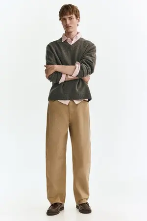 H&M Relaxed Fit Cotton Twill Trousers