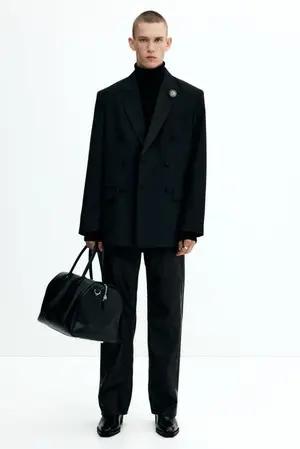 H&m Relaxed Fit Wool-blend Tuxedo Jacket