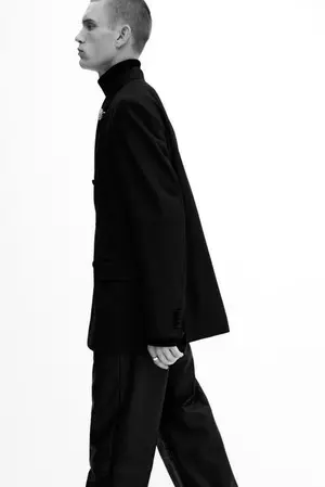 H&m Relaxed Fit Wool-blend Tuxedo Jacket
