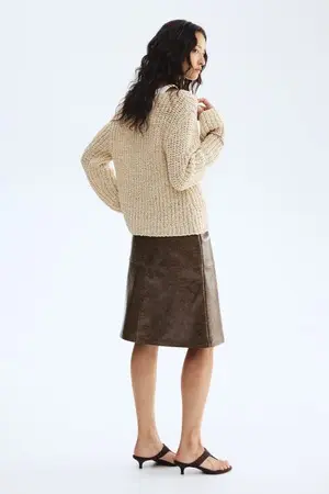 H&m Textured Rib Knit Boat Neck Jumper