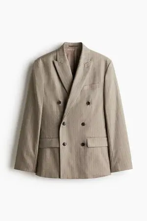 H&m Double-breasted Jacket With Peak Lapels