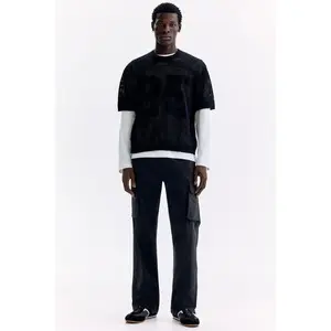 H&m Regular Fit Nylon Cargo Trousers - Black
