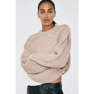 H&m Cable-knit Jumper - Taupe
