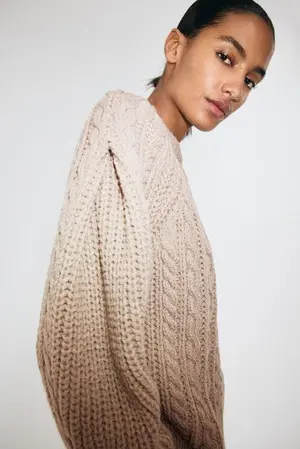 H&m Cable-knit Jumper - Taupe