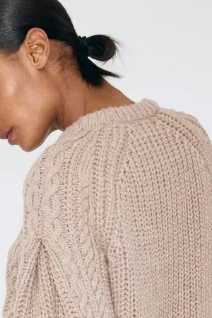 H&m Cable-knit Jumper - Taupe