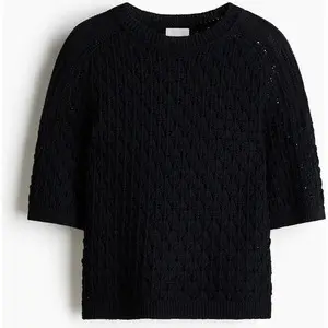 H&m Pointelle Knit T-shirt