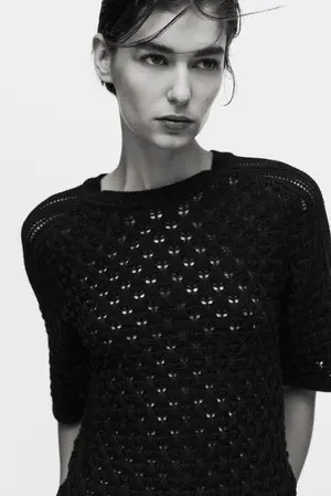 H&m Pointelle Knit T-shirt