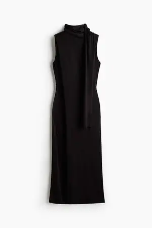 H&M Sleeveless Scarf Collar Knit Maxi Dress