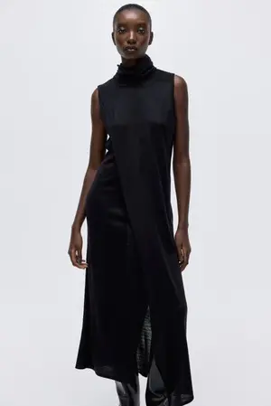 H&M Sleeveless Scarf Collar Knit Maxi Dress