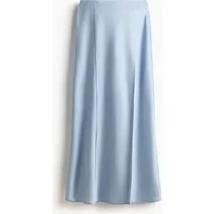 H&m Satin Maxi Skirt With High Slit