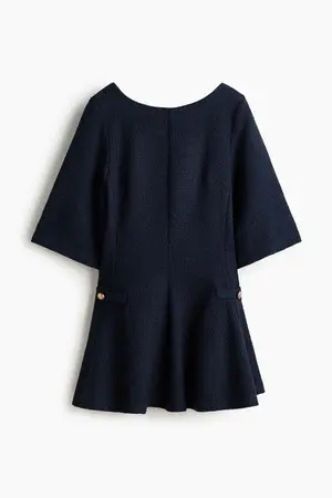 H&M Bouclé Mini Dress With V-neck Back
