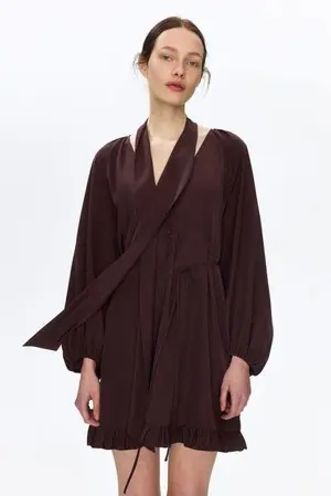 H&m Short Dress With Detachable Scarf