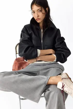 H&m Lightweight Denim Drawstring Pants - Gray
